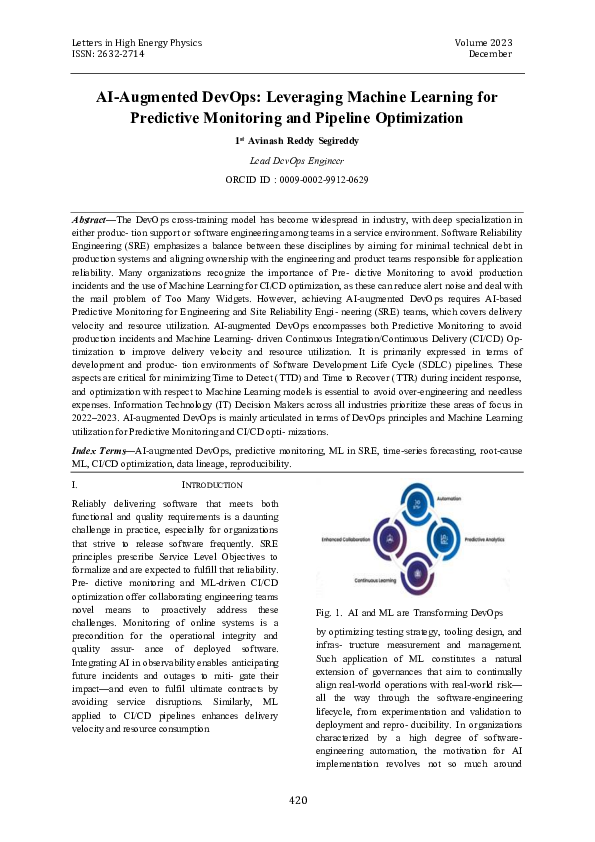 (PDF) AI-Augmented DevOps: Leveraging Machine Learning for Predictive Monitoring and Pipeline ...