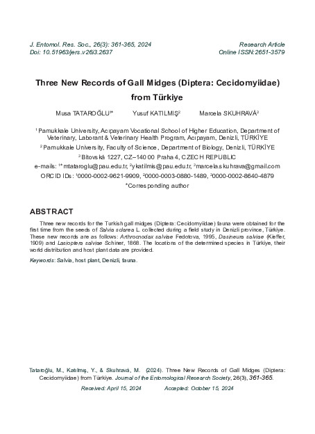 (PDF) Three New Records of Gall Midges (Diptera: Cecidomyiidae) from ...