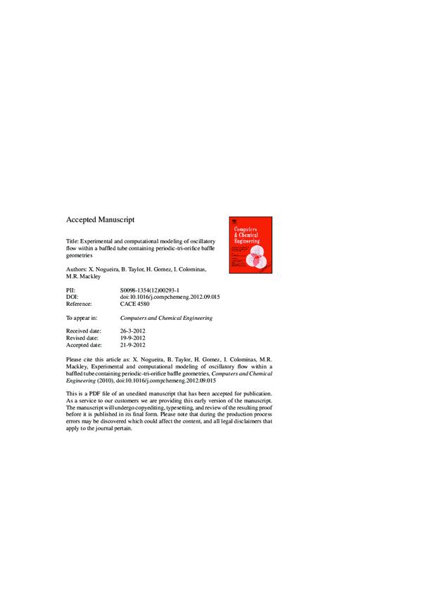 (PDF) Experimental and computational modeling of oscillatory flow ...