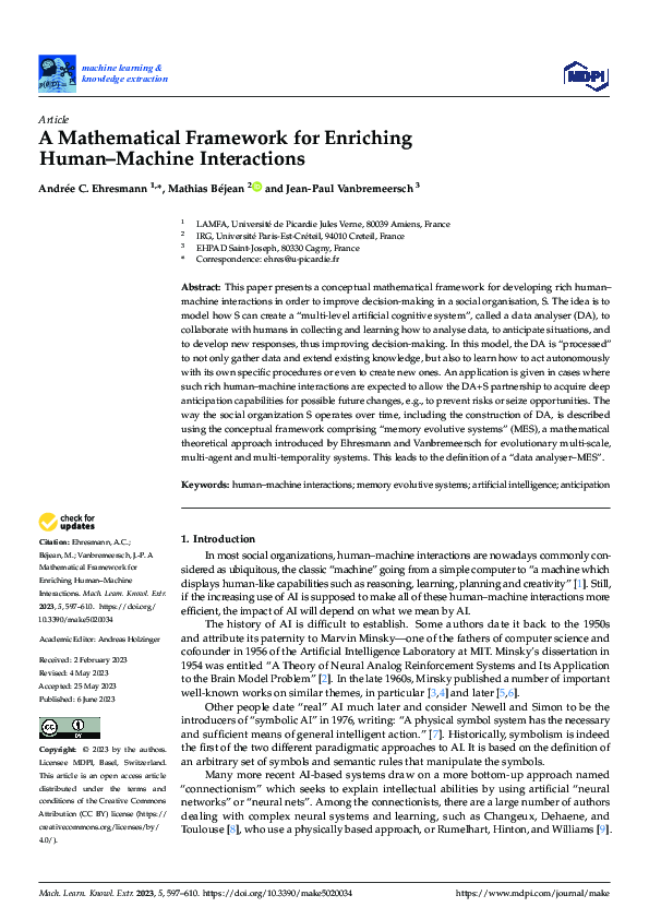 (PDF) A Mathematical Framework for Enriching Human–Machine Interactions