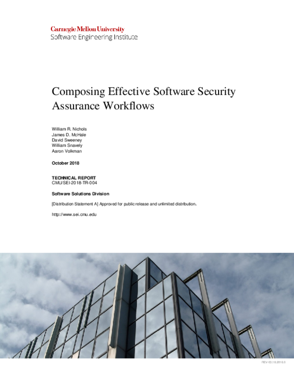 (PDF) Composing Effective Software Security Assurance Workflows