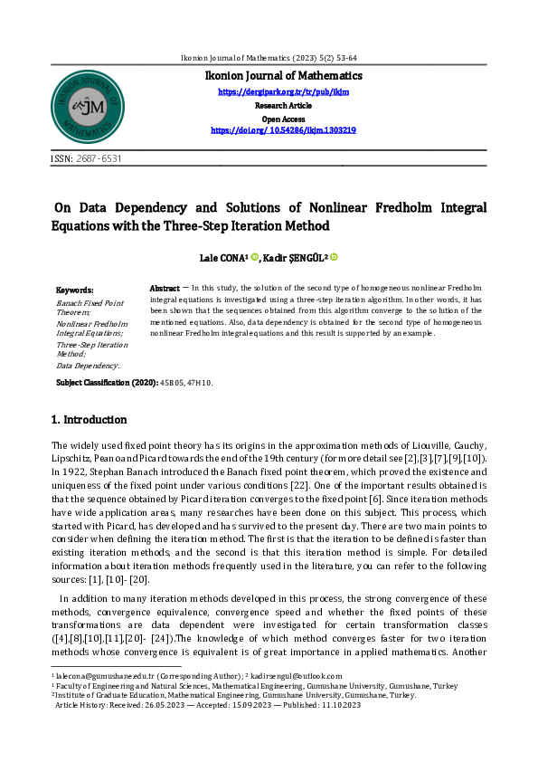 (PDF) On Data Dependency and Solutions of Nonlinear Fredholm Integral ...