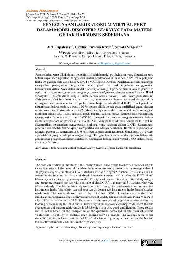 (PDF) Penggunaan Laboratorium Virtual Phet Dalam Model Discovery ...