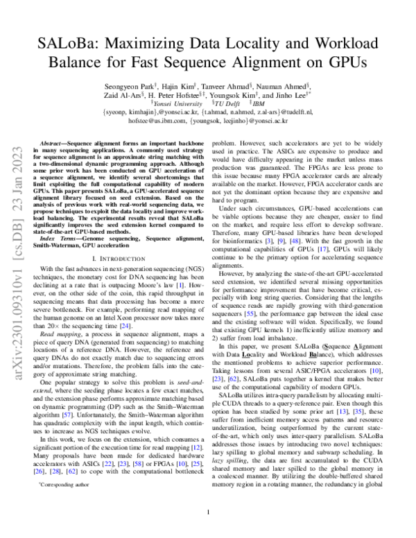 (PDF) SALoBa: Maximizing Data Locality and Workload Balance for Fast ...