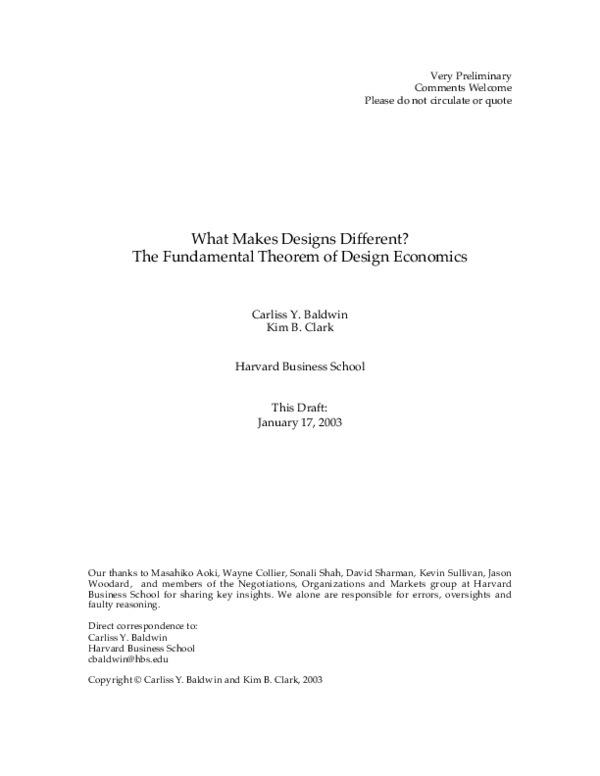 (PDF) The Fundamental Theorem of Design Economics