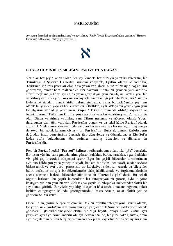 (PDF) Partzufim