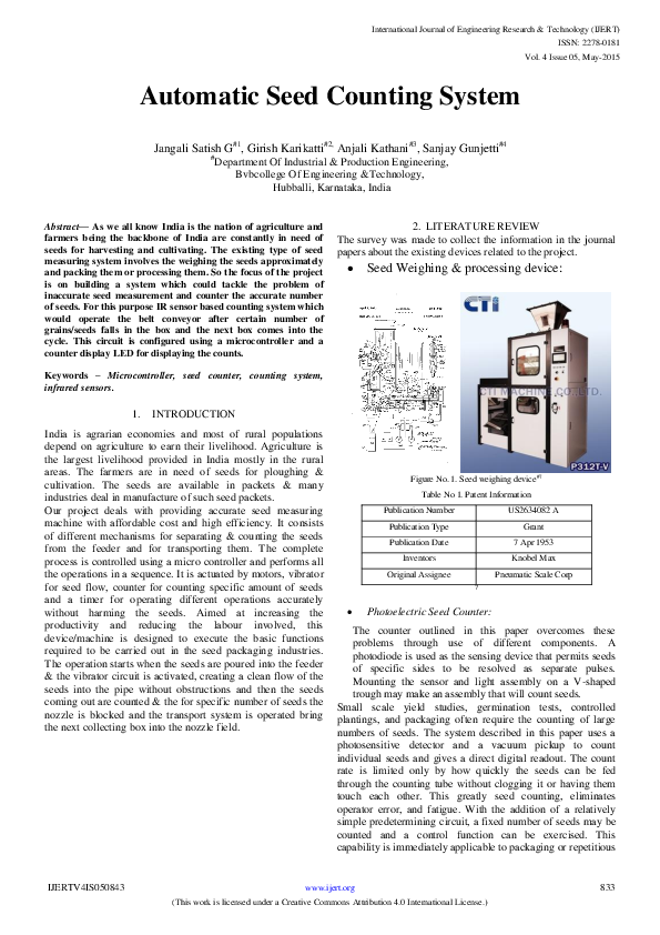 (PDF) Automatic Seed Counting System