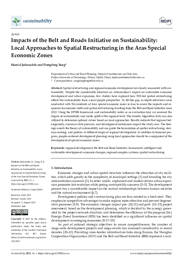 (PDF) Impacts of the Belt and Roads Initiative on Sustainability: Local ...