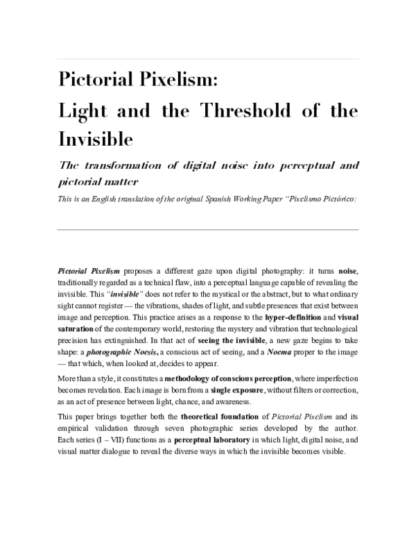 (PDF) Pictorial Pixelism- Between Light and the Invisible—The ...