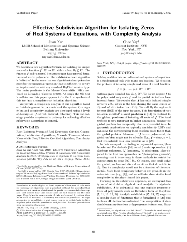 (PDF) Effective Subdivision Algorithm for Isolating Zeros of Real ...