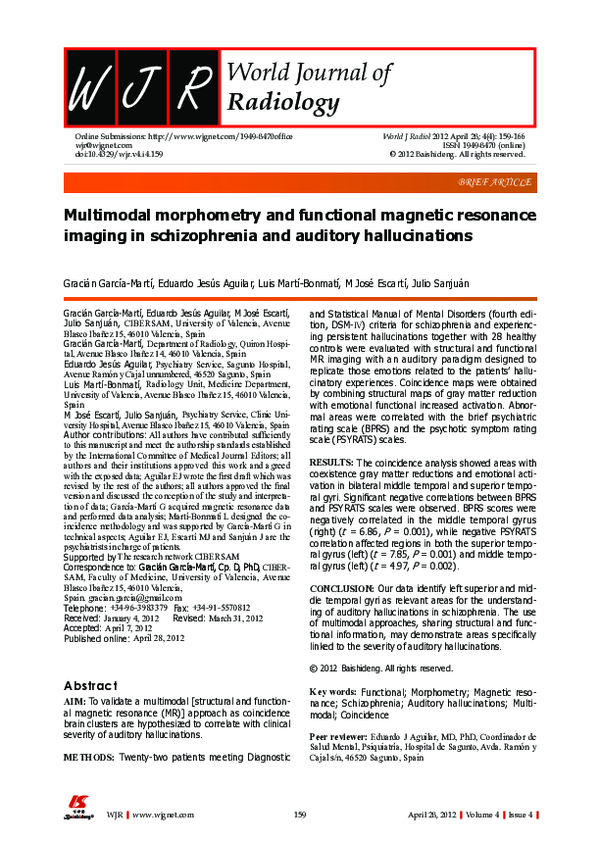 (PDF) Multimodal morphometry and functional magnetic resonance imaging ...