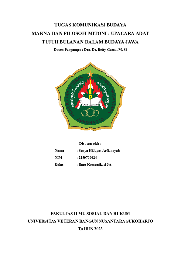 (PDF) Mitoni: Analisis Semantik dan Ritual Tujuh Bulanan dalam Siklus ...
