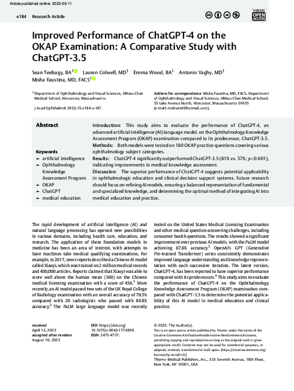 (PDF) Improved Performance of ChatGPT-4 on the OKAP Examination: A ...