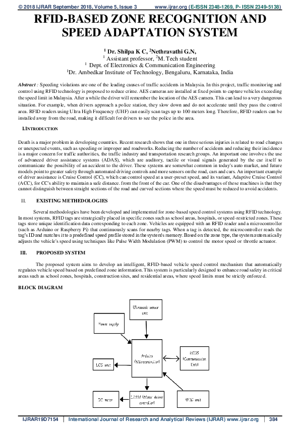 (PDF) RFID-BASED ZONE RECOGNITION AND SPEED ADAPTATION SYSTEM