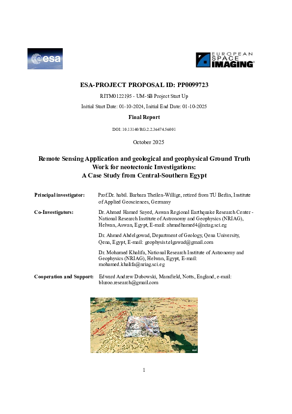 (PDF) ESA-PROJECT PROPOSAL ID: PP0099723