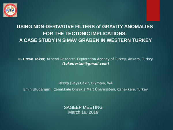 (PDF) USING NON-DERIVATIVE FILTERS of GRAVITY ANOMALIES FOR THE ...