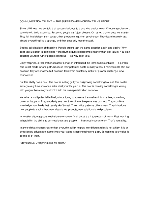 (PDF) Multipotentialite article