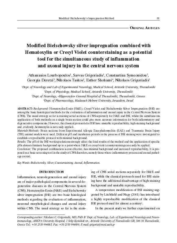 (PDF) Modified Beilschowsky silver impregnation combined with ...