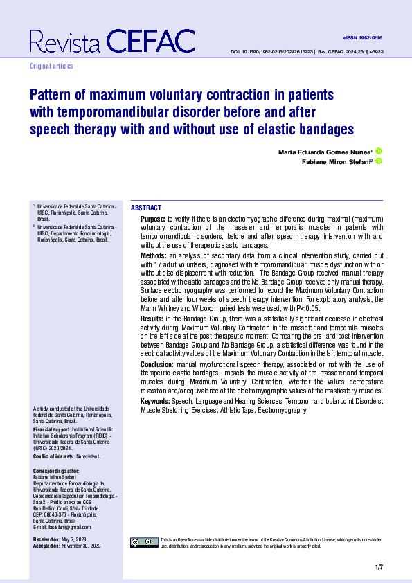 (PDF) Pattern of maximum voluntary contraction in patients with ...