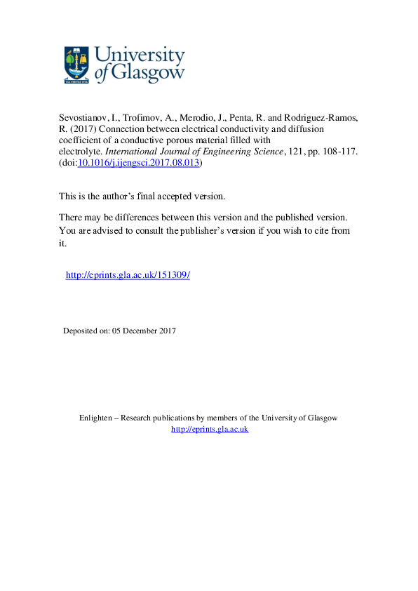 (PDF) Connection between electrical conductivity and diffusion ...
