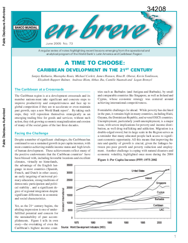 (PDF) A Time to Choose: Caribbean Development in the 21st Century