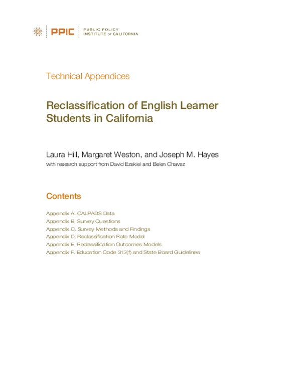 (PDF) Reclassification of English Learner Students in California ...