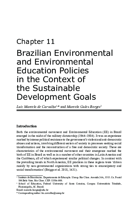 (PDF) Brazilian Environmental and Environmental Education Policies in ...