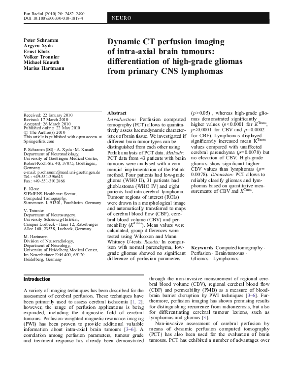 (PDF) Dynamic CT perfusion imaging of intra-axial brain tumours ...