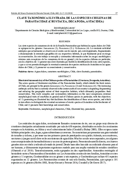 (PDF) Clave taxonómica ilustrada de las especies chilenas de ...