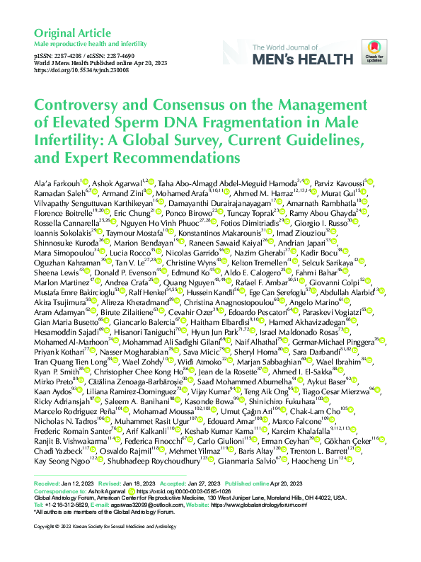 (PDF) Controversy and Consensus on the Management of Elevated Sperm DNA ...