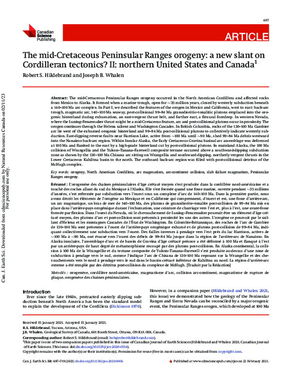 (PDF) The mid-Cretaceous Peninsular Ranges orogeny: a new slant on ...