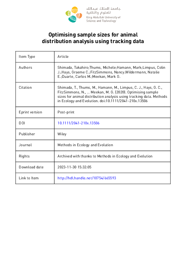 (PDF) Optimising sample sizes for animal distribution analysis using ...