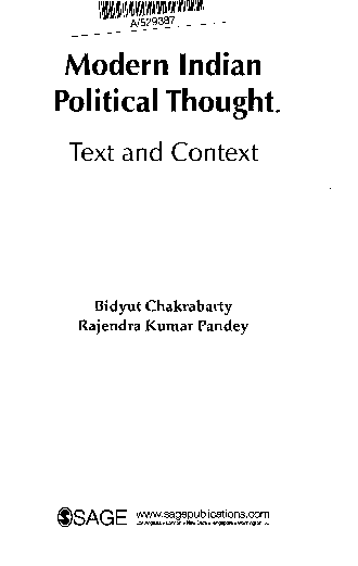 (PDF) Modern Indian Political Thought: Text and Context