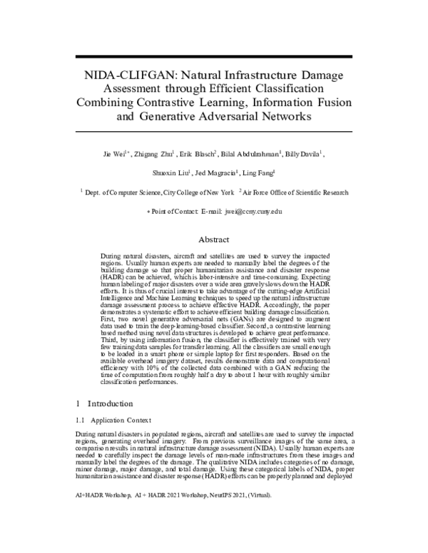 (PDF) NIDA-CLIFGAN: Natural Infrastructure Damage Assessment through ...