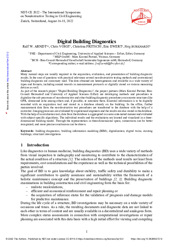 (PDF) Digital Building Diagnostics