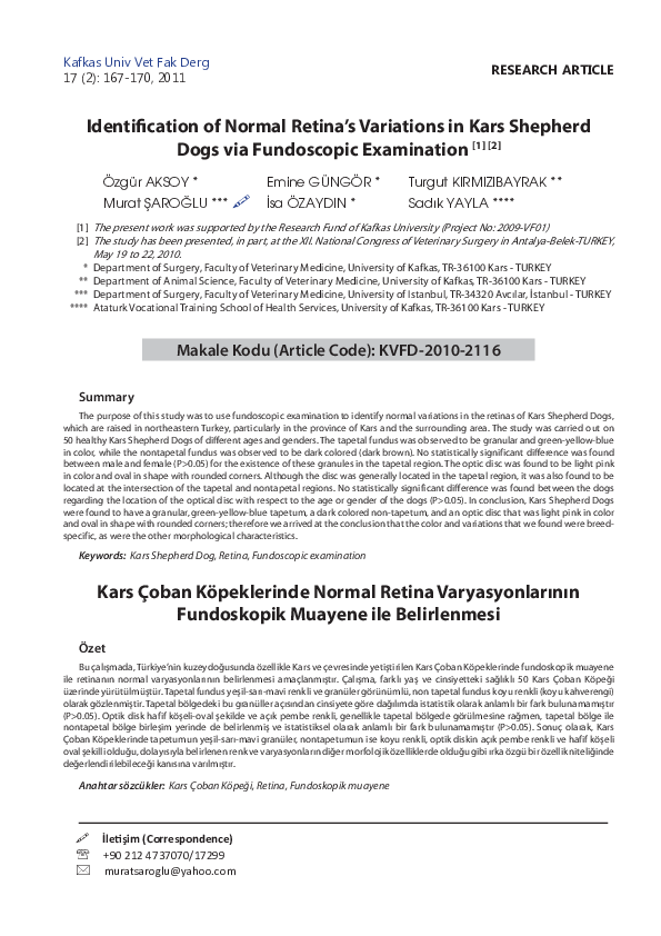 (PDF) Identifi cation of Normal Retina’s Variations in Kars Shepherd ...