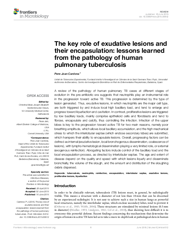 (PDF) The key role of exudative lesions and their encapsulation ...
