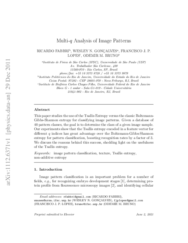 (PDF) Multi-q Analysis of Image Patterns