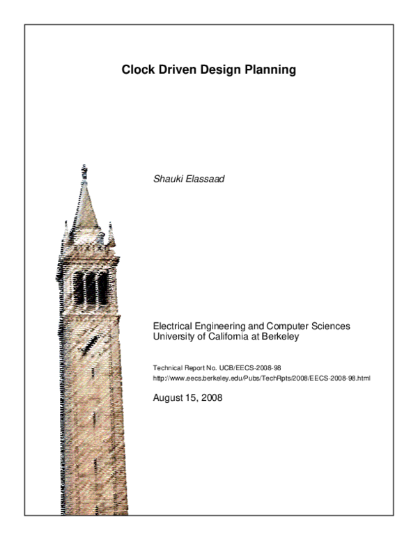 (PDF) Clock driven design planning