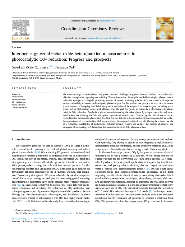 (PDF) Interface engineered metal oxide heterojunction nanostructures in ...
