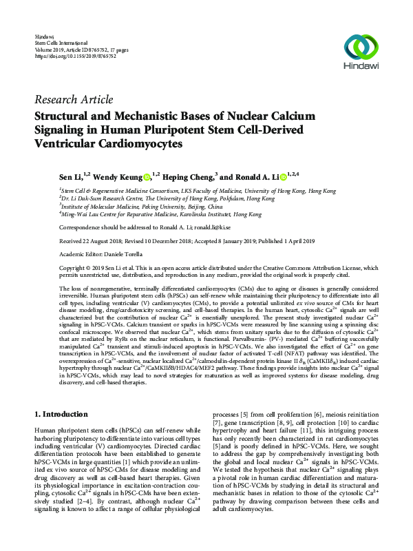 (PDF) Structural and Mechanistic Bases of Nuclear Calcium Signaling in ...