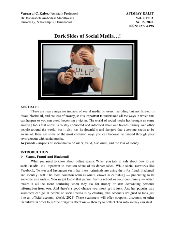 (PDF) Dark Sides of Social Media