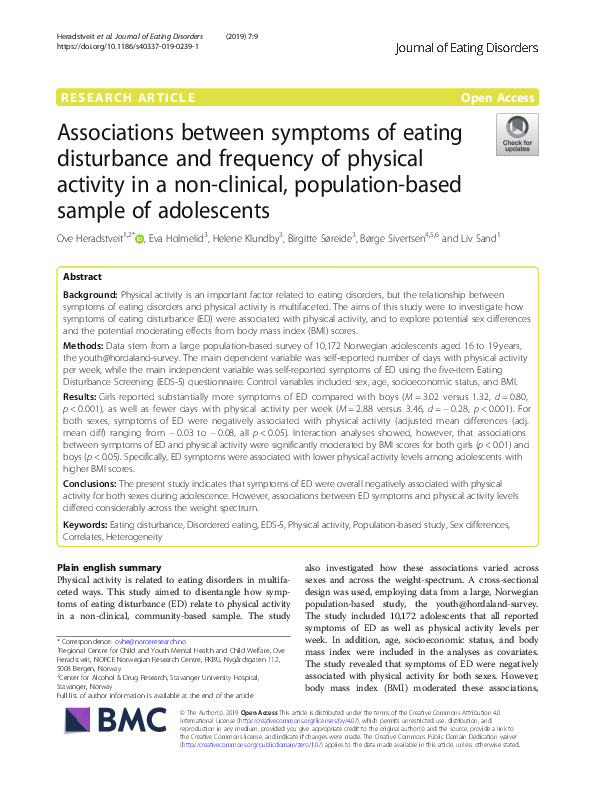 (PDF) Associations between symptoms of eating disturbance and frequency ...