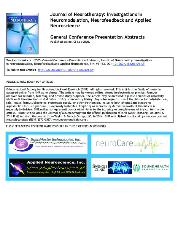 (PDF) General Conference Presentation Abstracts