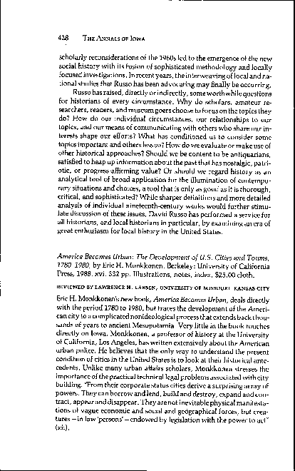 (PDF) America Becomes Urban: The Development of U. S. Cities and Towns ...