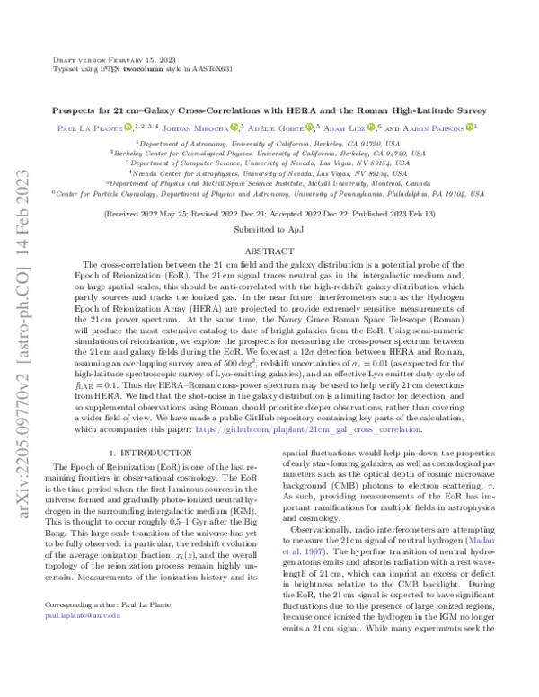 (PDF) Prospects for 21cm-Galaxy Cross-Correlations with HERA and the ...