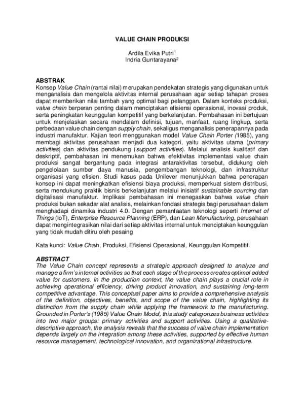 (PDF) VALUE CHAIN PRODUKSI