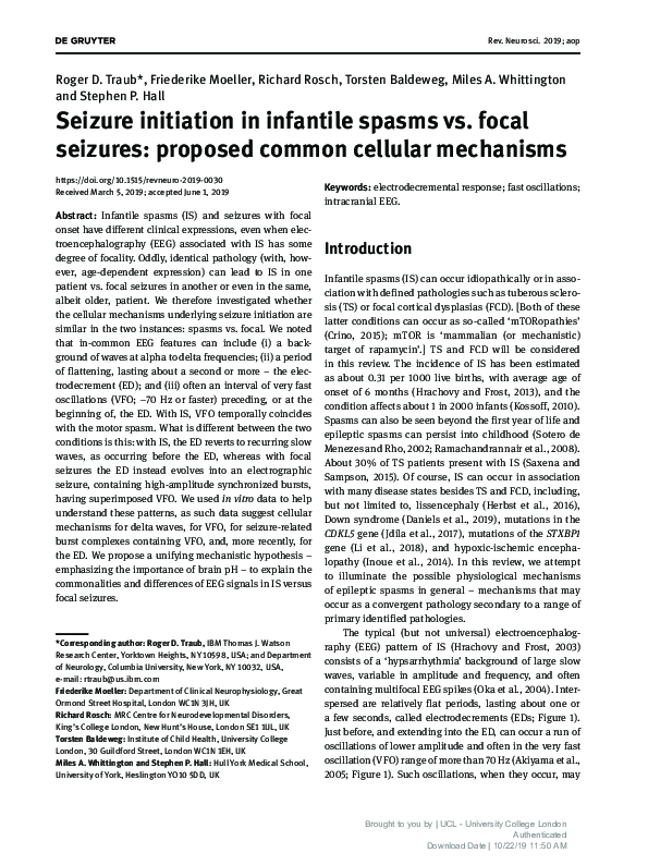 (PDF) Seizure initiation in infantile spasms vs. focal seizures ...