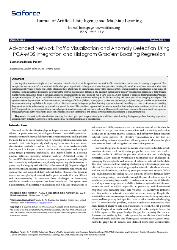 (PDF) Advanced Network Traffic Visualization and Anomaly Detection Using PCA-MDS Integration and ...