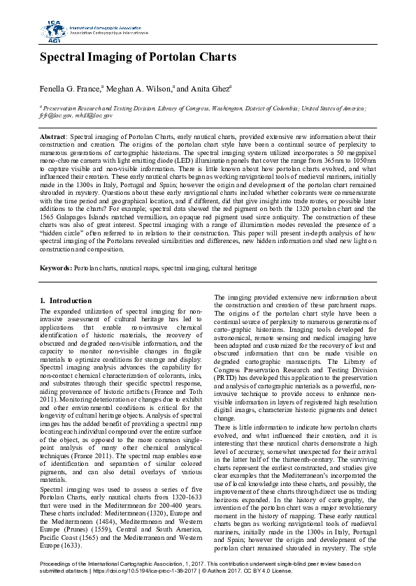 (PDF) Spectral Imaging of Portolan Charts